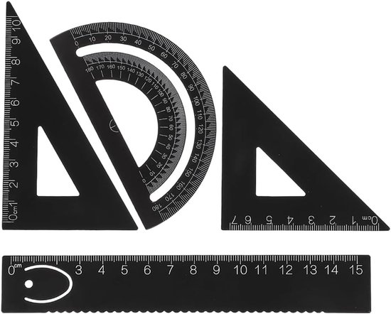 Metal Ruler - 4 Pieces - 15 cm Ruler - met Opbergdoos - Aluminium ...