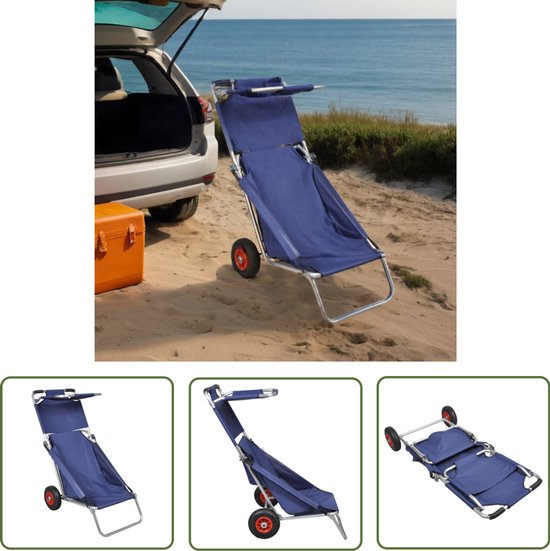 vidaXL Strandtas - Strandtrolley - Strandtrolley met wielen draagbaar ...