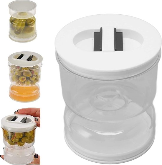 Inovra Plus - Augurkpot en Olijfzandloperpot met Zeef - Nat en Droog ...