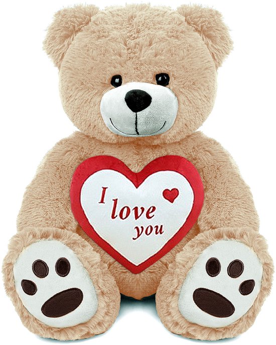 Teddybeer Barry + Rood Hart Pluche Knuffel beer XXL 100 cm ...