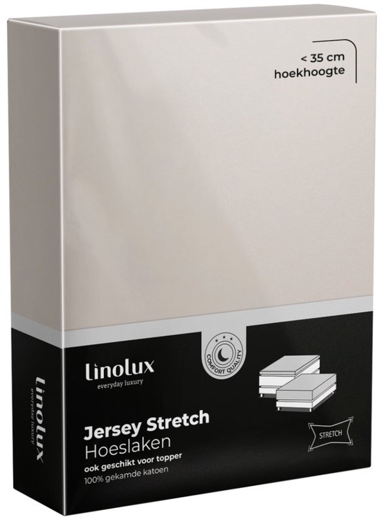 Linolux (topper) Hoeslaken Jersey Stone 140x200 | bol