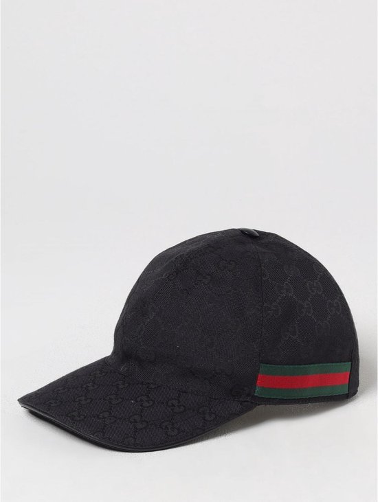 GG Pattern Baseball Cap Web Stripe - Black Hats | bol