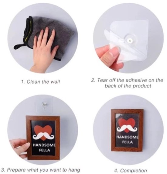 10 Stuks Sterke Zelfklevende Haken – Fotolijst & Poster Haken – Geen ...