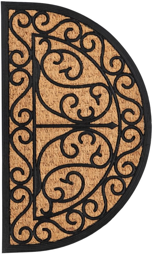 Bogota Kokos - Deurmat - Halfrond - Droogloopmat – Beige / Zwart ...