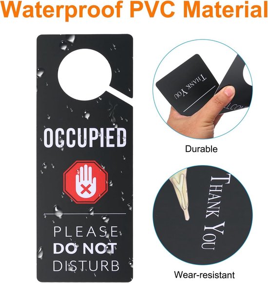 Niet storen deurhanger bord 2 stuks - PVC dubbelzijdig bezet ...