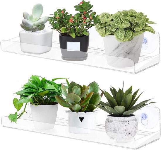 JGS Premium - Indoor plantenrekken voor 2 ramen: zwevend rek voor ...