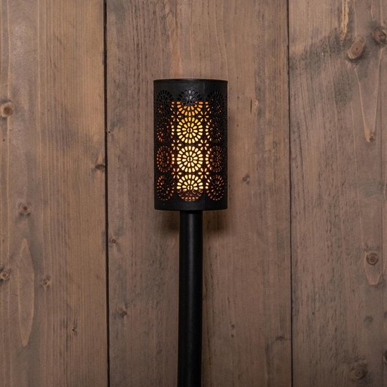 LED Solar fakkel zwart 7,5x49cm | bol