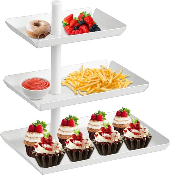 3-laags draaibare fruitetagère - Metaal Voedsel Display - Serveerschaal ...