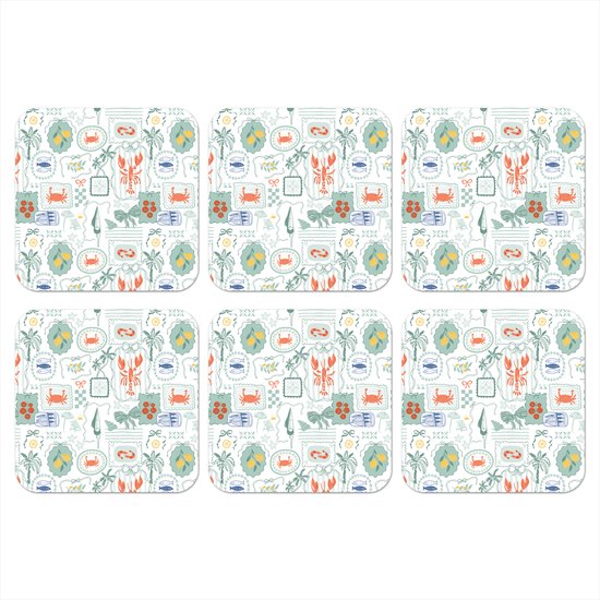 Onderzetters voor glazen - Italiaans - Zee - Sfeer - kreeft - Citroen ...