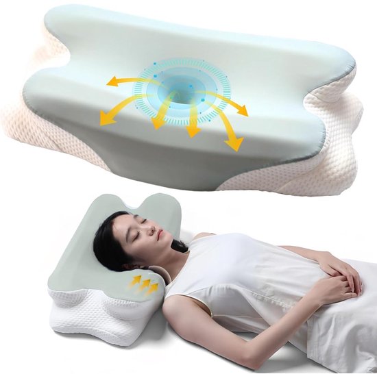Anti Snurk Kussen - Apneu - Memory foam, Ice Silk hoes - Hoofdkussen | bol