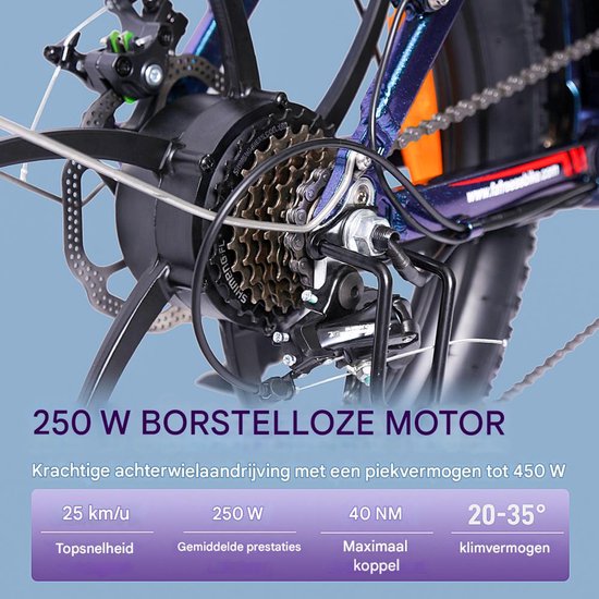 Elektrische Vouwfiets | E-Bike | 20 x 3.0 Inch Dikke Banden | 36V 18Ah ...
