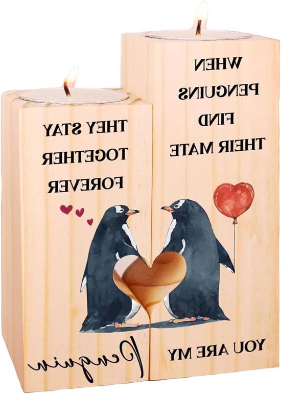 Allecto Premium - Verjaardag Pinguïn Geschenken Valentijnsdag Kaars ...