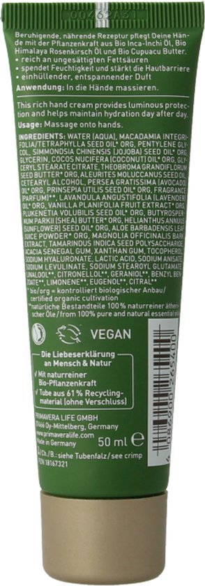 Primavera Relaxing hand cream 50 Milliliter | bol