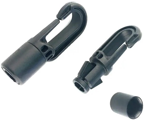 2x Kunststof musketon haak - klem - 8mm - Zwart | bol
