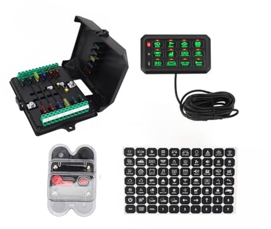 12 Gang Switch Panel, Switch Control Panel Kit 12V To 24V IP65 ...