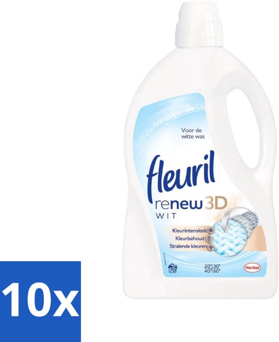 Fleuril - Renew 3D - Vloeibaar Wasmiddel - Witte Was - 70 Wasbeurten ...