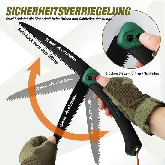 Flissa Outdoor Mes & Handzaag Set, Jachtmes met Schede, Tuinzaag | bol