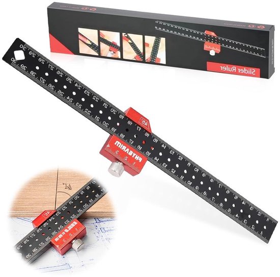 Smoakez - Aluminium hoekmeter 300 mm timmermanshoek voor markeren 45 ...
