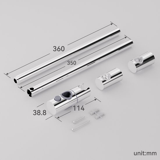 Tige coulissante DERW Max 70 cm - Réglable - S'adapte à l'ancien trou ...