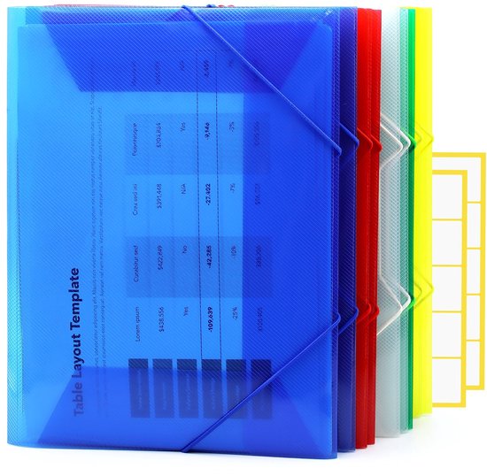 10 stuks hoekmap A4 transparante omslagmap elastische map A4 plastic ...