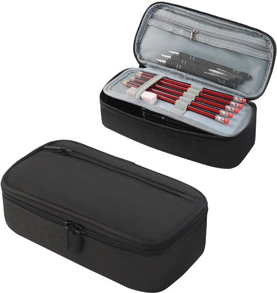 KAHOUI Etui voor volwassenen, grote 2-vaks Oxford stoffen etui voor ...
