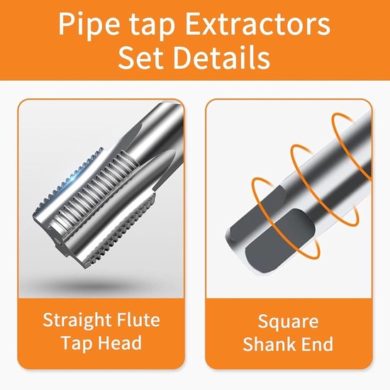 Pipe Taper Set - 6 Piece Hand Taped Pipe Thread Bolt - Easy Out Set ...