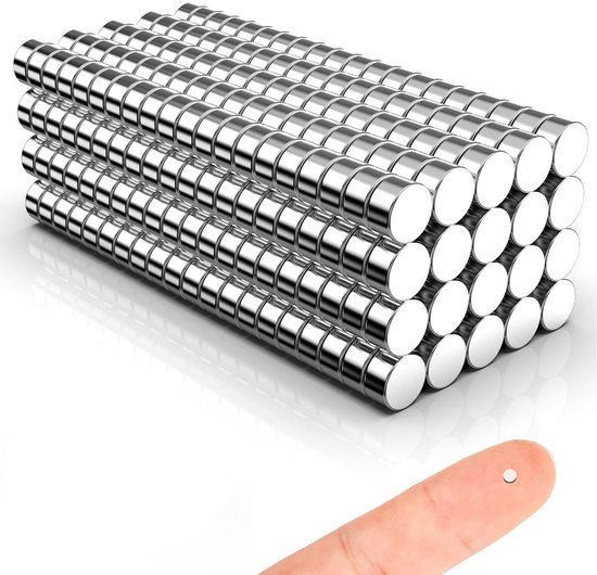 Delaga 500 stuks mini magneten rond 2x1 mm, kleine neodymium magneten ...