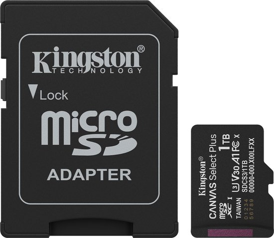 Kingston Technology 1TB microSDXC Canvas Select Plus Gen3 150MB/s A1 ...
