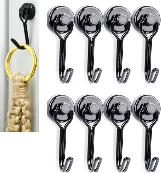 Ophanghaken - 8 Stuks - Extra Sterke Magnetische Haken - Neodymium ...
