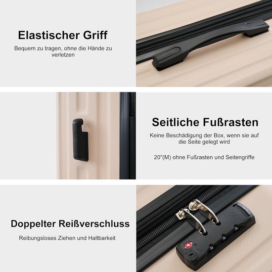 Harde Koffer 24 inch met TSA Slot – ABS Trolleykoffer met 4 Wielen en ...