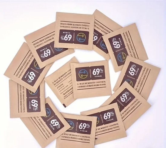 69% Humidipacks – 2-Weg Vochtregulatie Zakjes voor Sigaren en Tabak ...