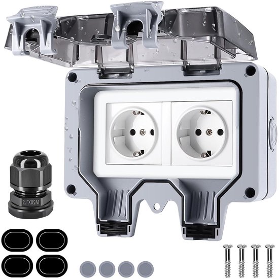 Outdoor stopcontact IP66 waterdicht 13 ampère voor tuin zwembad garage ...