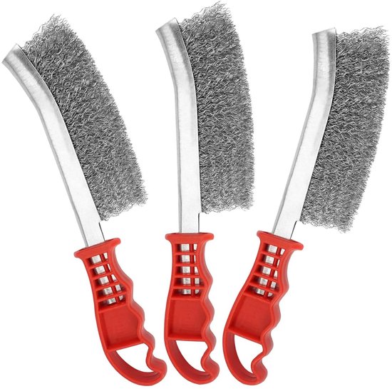 Allecto Plus - RVS Draadborstel Set (3 stuks) met Comfortabele ...