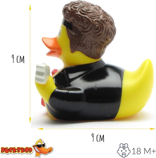 Rockstar Badeend, Piepeend, 9 cm + Sleutelhanger | bol