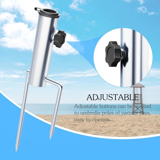Metalen Parasolvoet met Grondanker & Haakjes voor Tuin/Strand | bol