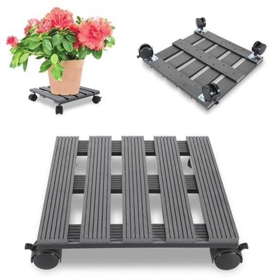 Plantenroller Vierkant 30 x 30 cm voor Binnen en Buiten met Wielen ...