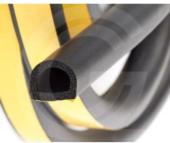 Tochtband sponsrubber - EPDM Mosrubber D profiel - Zelfklevend - 12 x 8 ...