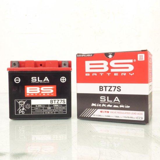 Batterie SLA BS Battery pour Moto Yamaha 125 YBR 2007 à 2013 YTZ7S ...