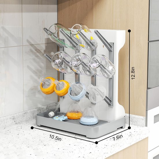 Kraftverdia Droogrek voor Flessen - Flessenrek voor baby - Space Saving ...