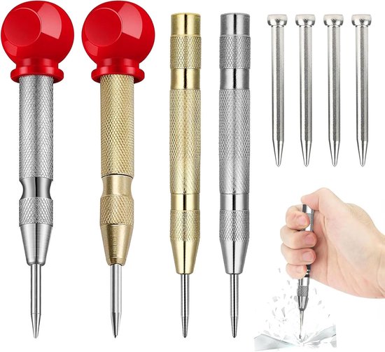 Automatische Center Gat Punch，4 Stuks Hand Center Punch Centerpons ...