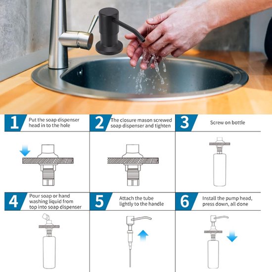 Keukenzeepdispenser met Ingebouwde Zeepopslag 300ml - RVS voor ...