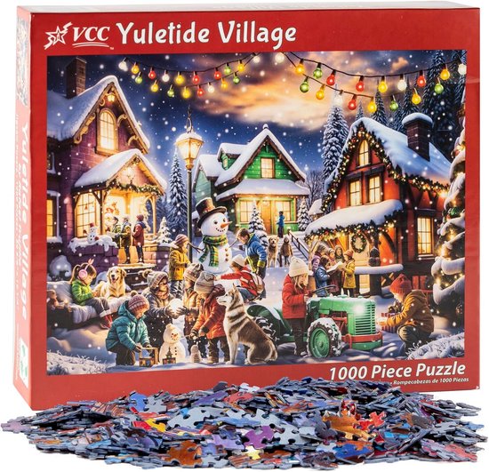 Kerst Puzzel 1000 Stukjes - Gezellig Winter Tafereel - Puzzels voor ...