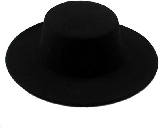 Klassieke Zwarte Fedora Hoed Plat Heren Dames | Stijlvolle Derby Pet | bol