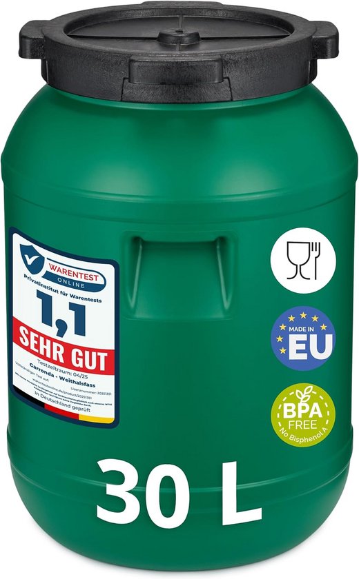 30 Liter Brede Nek Vat Opslagvat Voedselveilig BPA-Vrij Regenwatervat ...