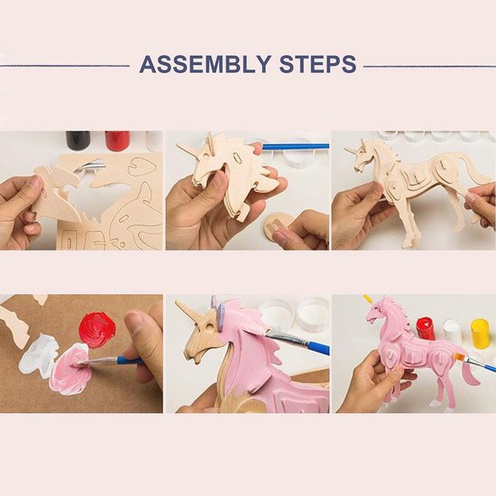 3D Houten Puzzel DIY Model voor Kinderen - Creatieve Speelgoed Bouwset ...