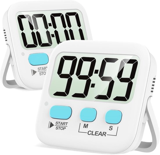 Digitale Keukentimer 2-Pack met Groot LCD-Display - Stopwatch en ...