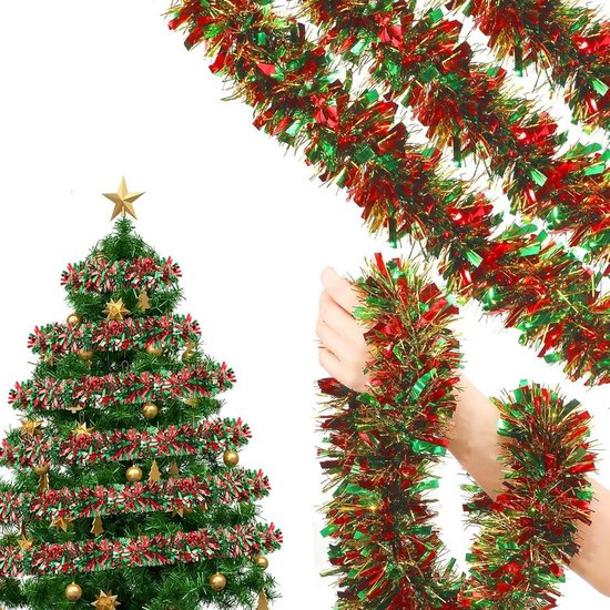 Lange Kerstslinger van 10 Meter Decoratie Groen en Rood | bol