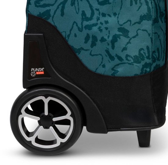 Punta Wheel Trolley Shopper Big Wheel Flowers Petrol | bol