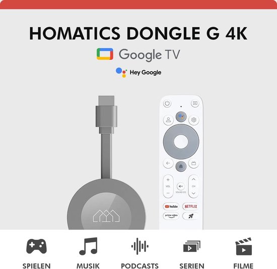 4K Ultra HD TV Stick met Google TV, Chromecast en Spraakbediening | bol