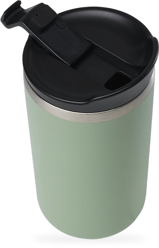 Qwetch - Travel mug Isothermische reisbeker - Matt Tilleul - 350ml | bol